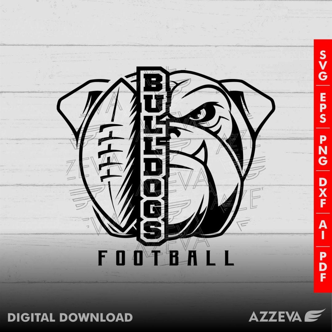Bulldog-football-design Png, Eps, Ai, Dxf, Png, Pdf, Jpg and Svg Files ...