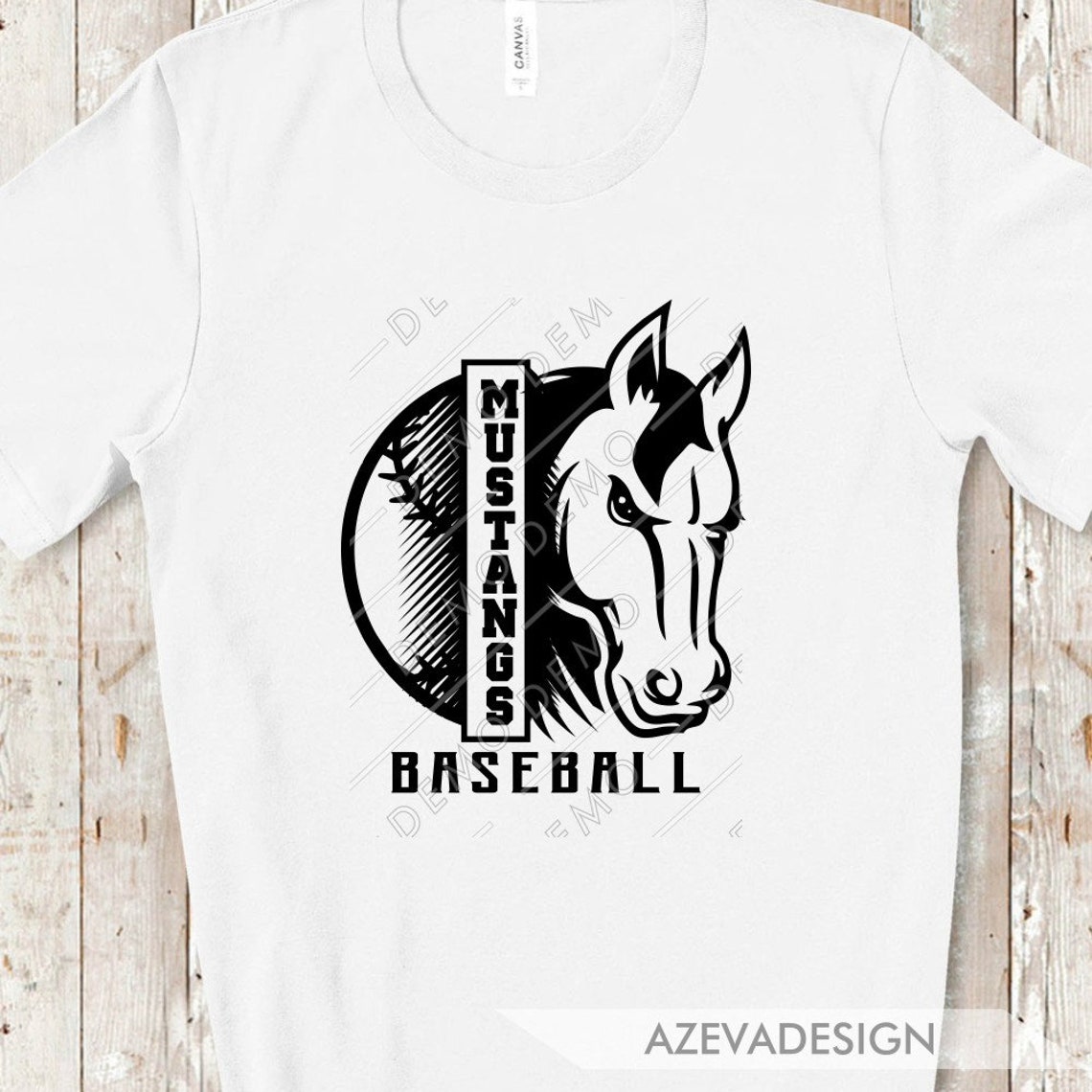 Mustang Baseball 'Team Spirit' svg eps png and dxf | Etsy