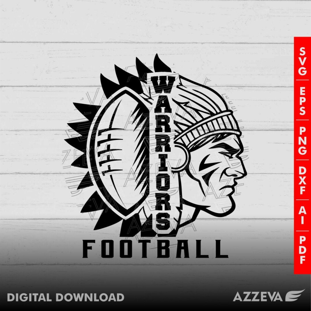 Football Warrior Design: SVG and PNG Files - Cricut Ready - Etsy