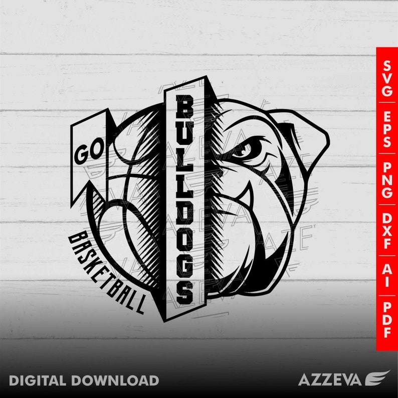Go Bulldogs Basketball Design Png Eps Ai Dxf Png Pdf Jpg - Etsy
