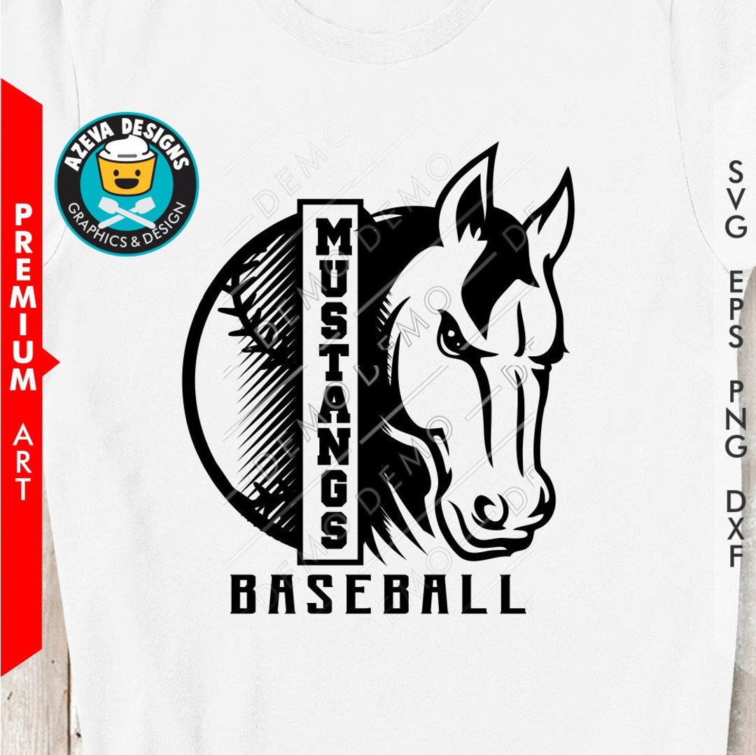 Mustang Baseball 'team Spirit' Svg, Eps, Png and Dxf Files - 10669 - Etsy