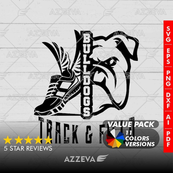 Bulldog Track and Field Svg - Etsy