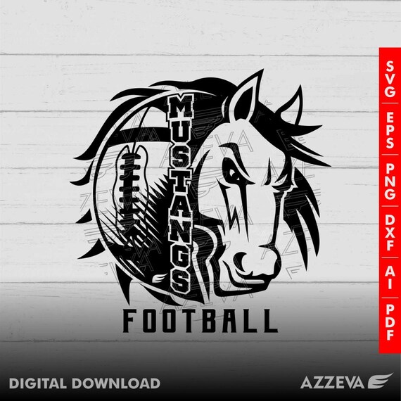Black Mustang Football Logo