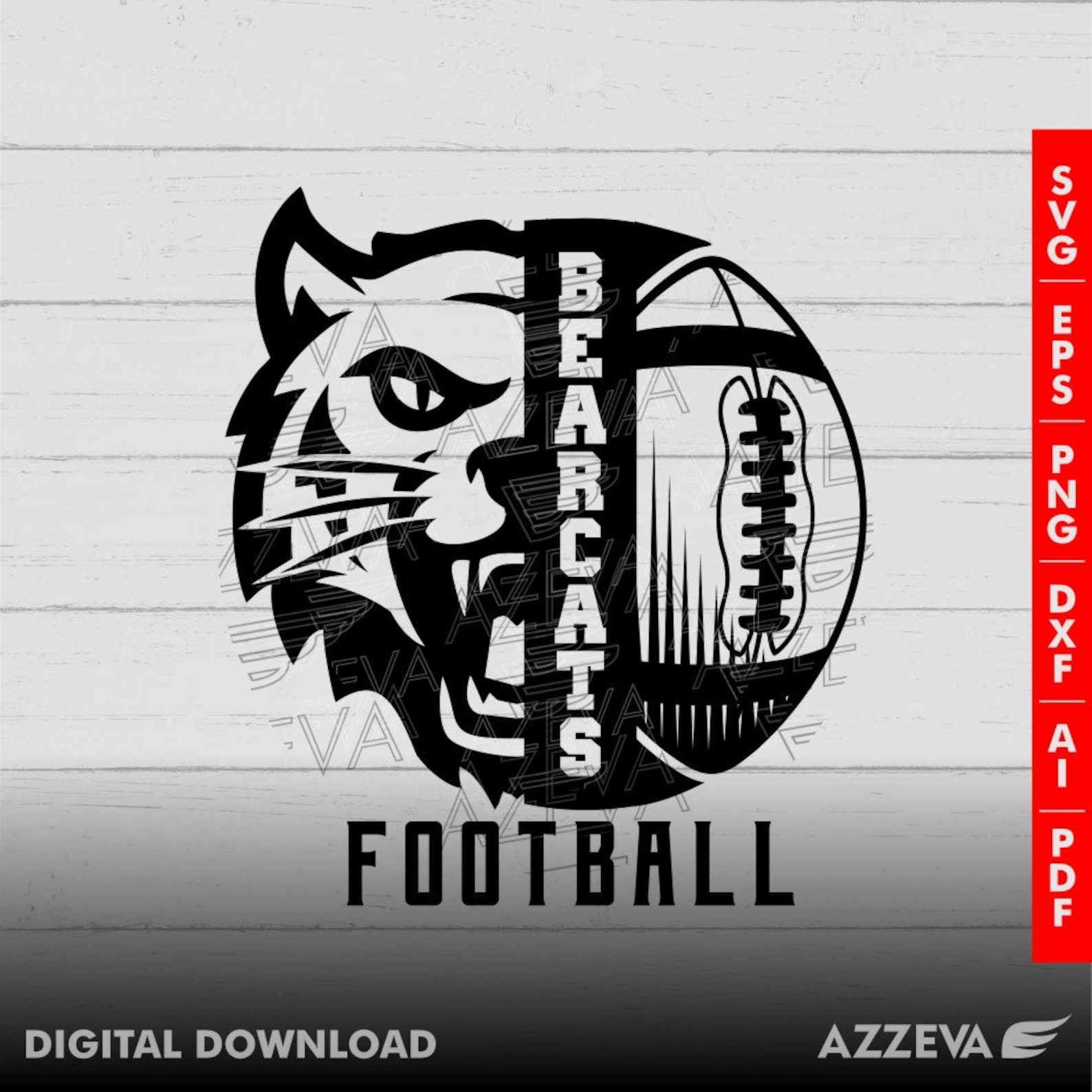 Bearcats Football Design Png Eps Ai Dxf Png Pdf Jpg and - Etsy