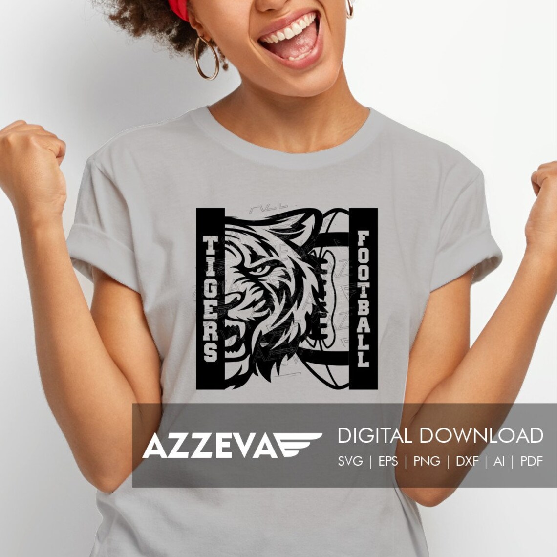 Tigers Football Design Png Eps Ai Dxf Png Pdf Jpg and - Etsy