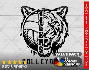 Wolf Volleyball Generic Design Color Bundle 11 Colors in SVG, PNG and ...