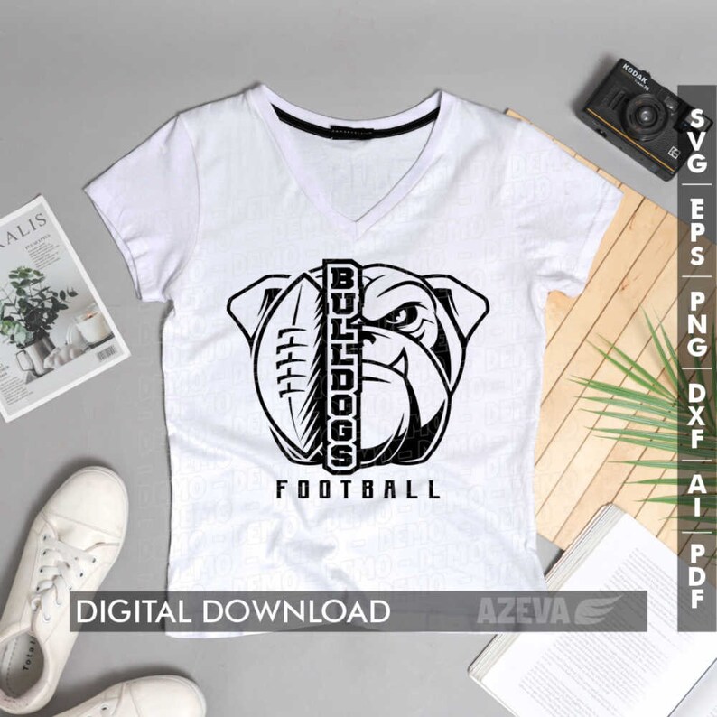 Bulldog-football-design Png Eps Ai Dxf Png Pdf Jpg and - Etsy