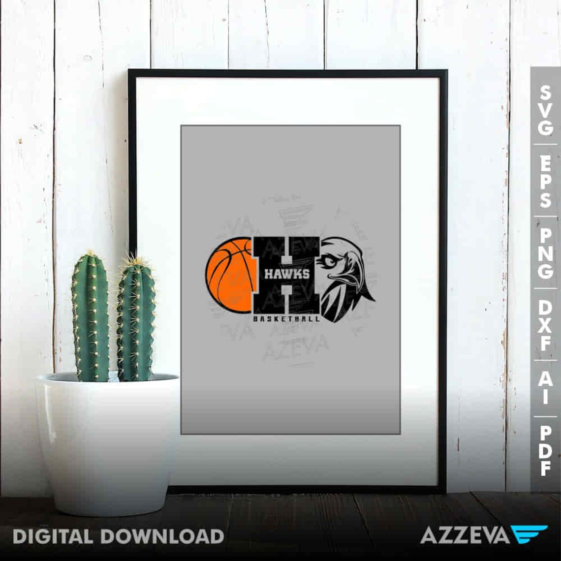 Hawks Basketball Design Png Eps Ai Dxf Png Pdf Jpg and - Etsy