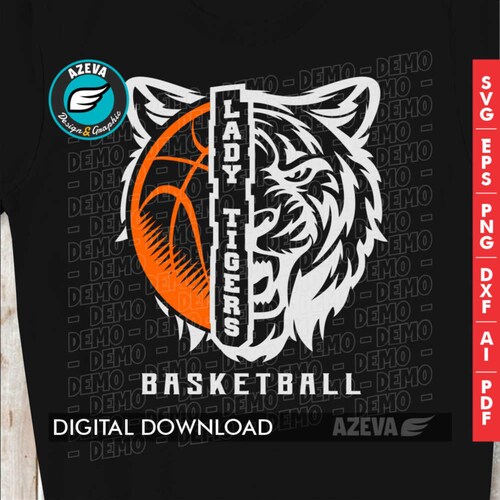 Tigers Distressed Basketball SVG - Etsy