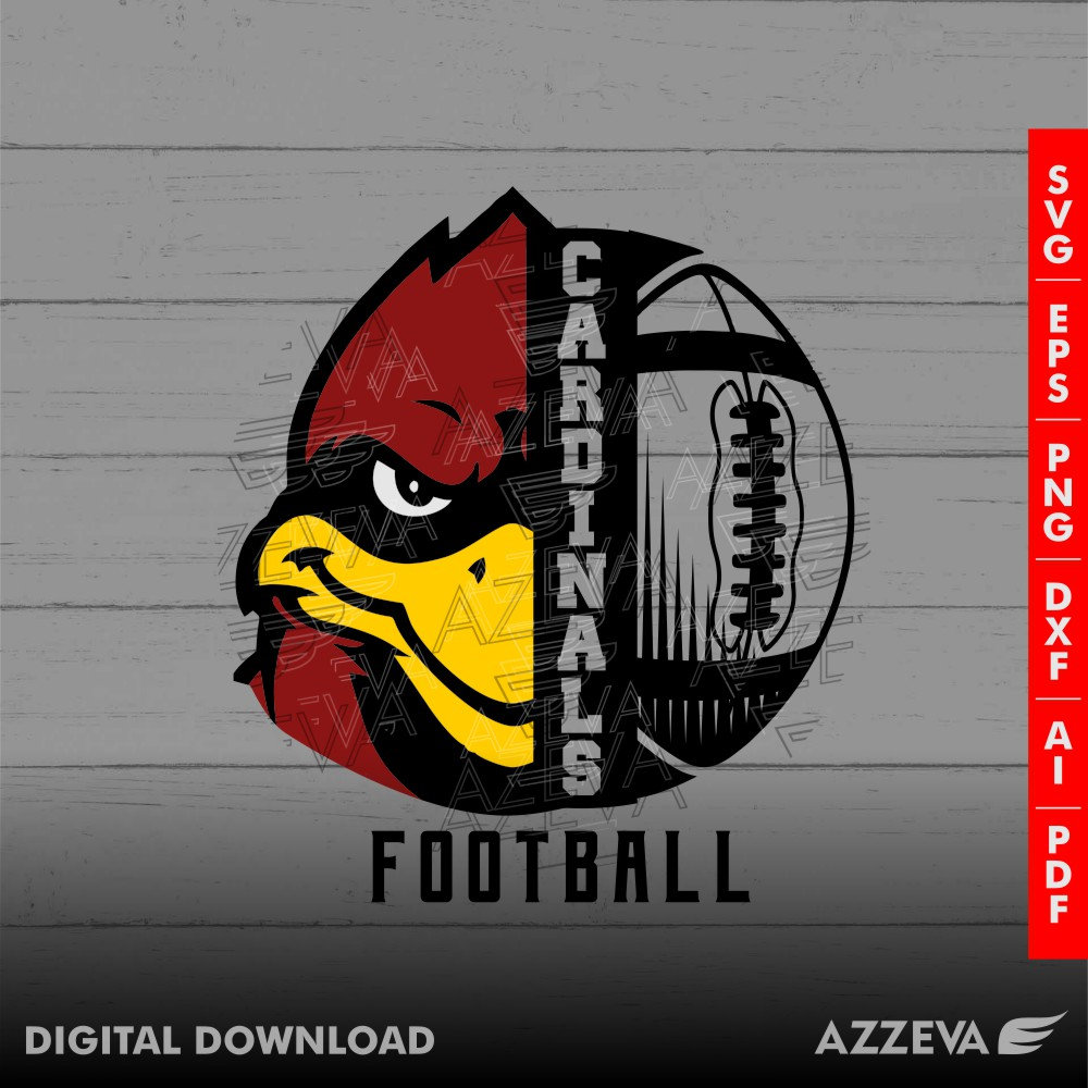 Cardinals Football Design Png Eps Ai Dxf Png Pdf Jpg and - Etsy