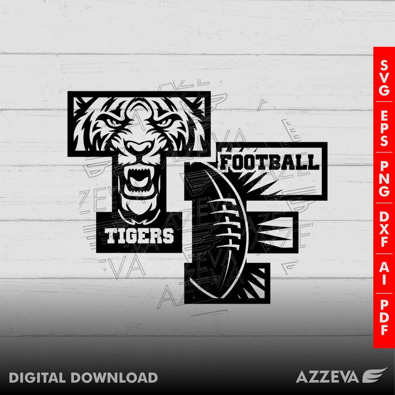 Tiger-football-design Png Eps Ai Dxf Png Pdf Jpg and Svg - Etsy Canada