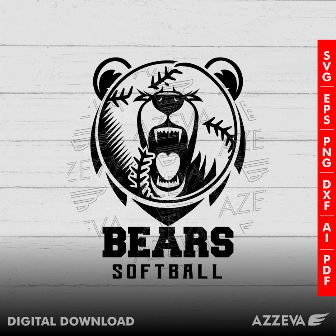 Bear-softball-design Png, Eps, Ai, Dxf, Png, Pdf, Jpg and Svg Files for ...