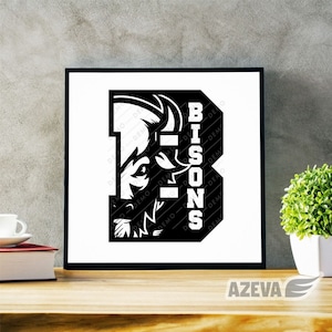 Bison Logo Svg, Eps, Png and Dxf Files, Sport Collection "mascot Inside ...