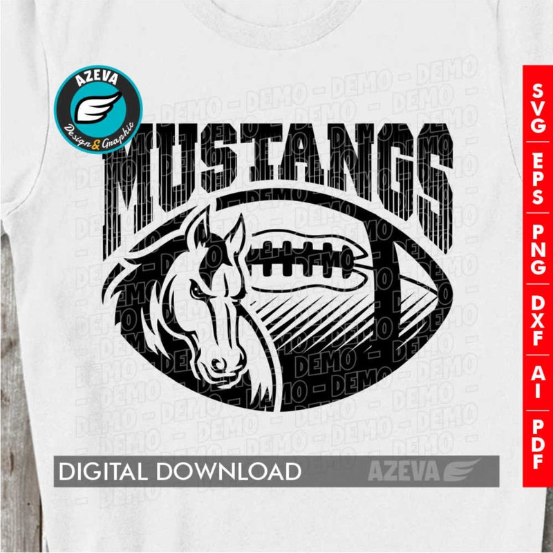 Mustangs Football Svg - Etsy