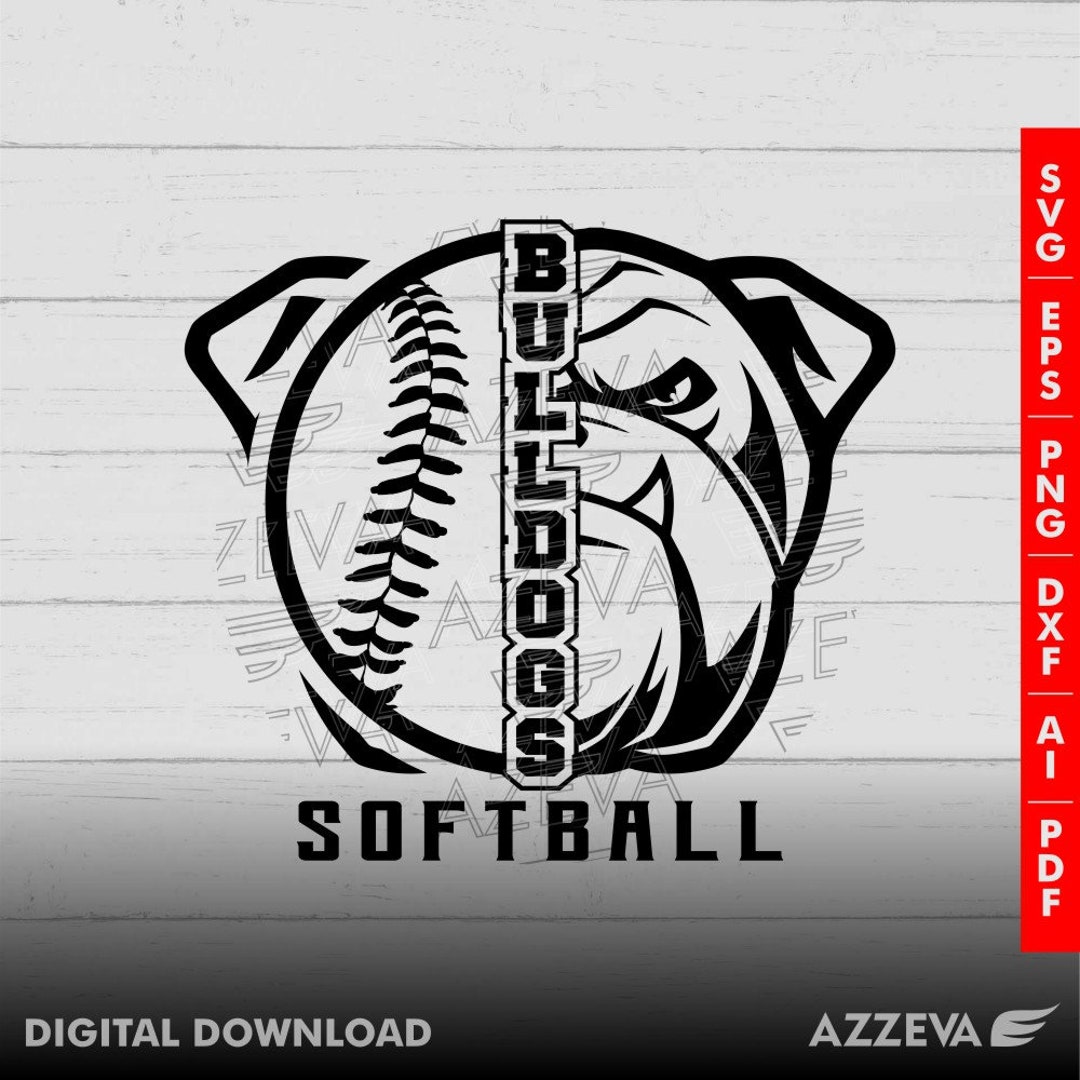Bulldog-softball-design Png, Eps, Ai, Dxf, Png, Pdf, Jpg and Svg Files ...