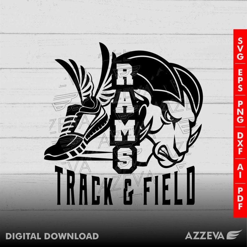 Rams Track Field Design Png Eps Ai Dxf Png Pdf Jpg and - Etsy