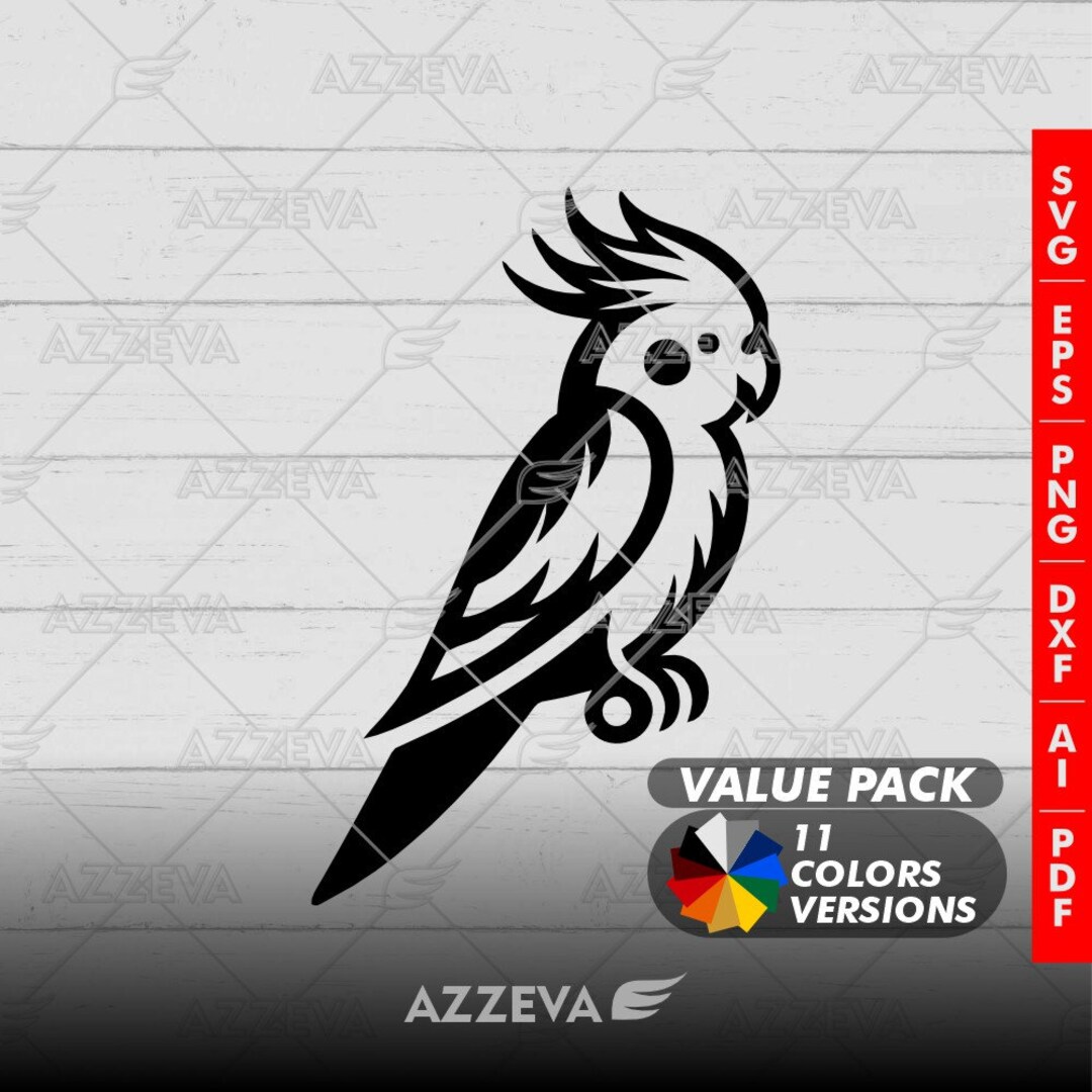 Cockatiel Pet Generic Design Color Bundle - 11 Colors in SVG, PNG and ...