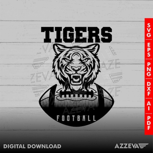 Tiger-football-design Png Eps Ai Dxf Png Pdf Jpg and Svg - Etsy