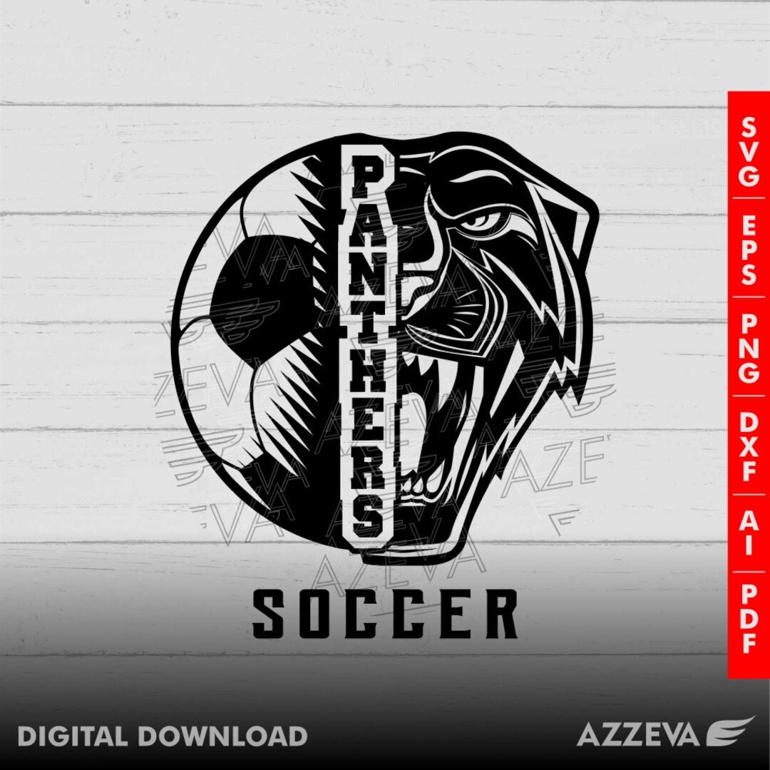 Panthers Soccer Design Png, Eps, Ai, Dxf, Png, Pdf, Jpg and Svg Files ...