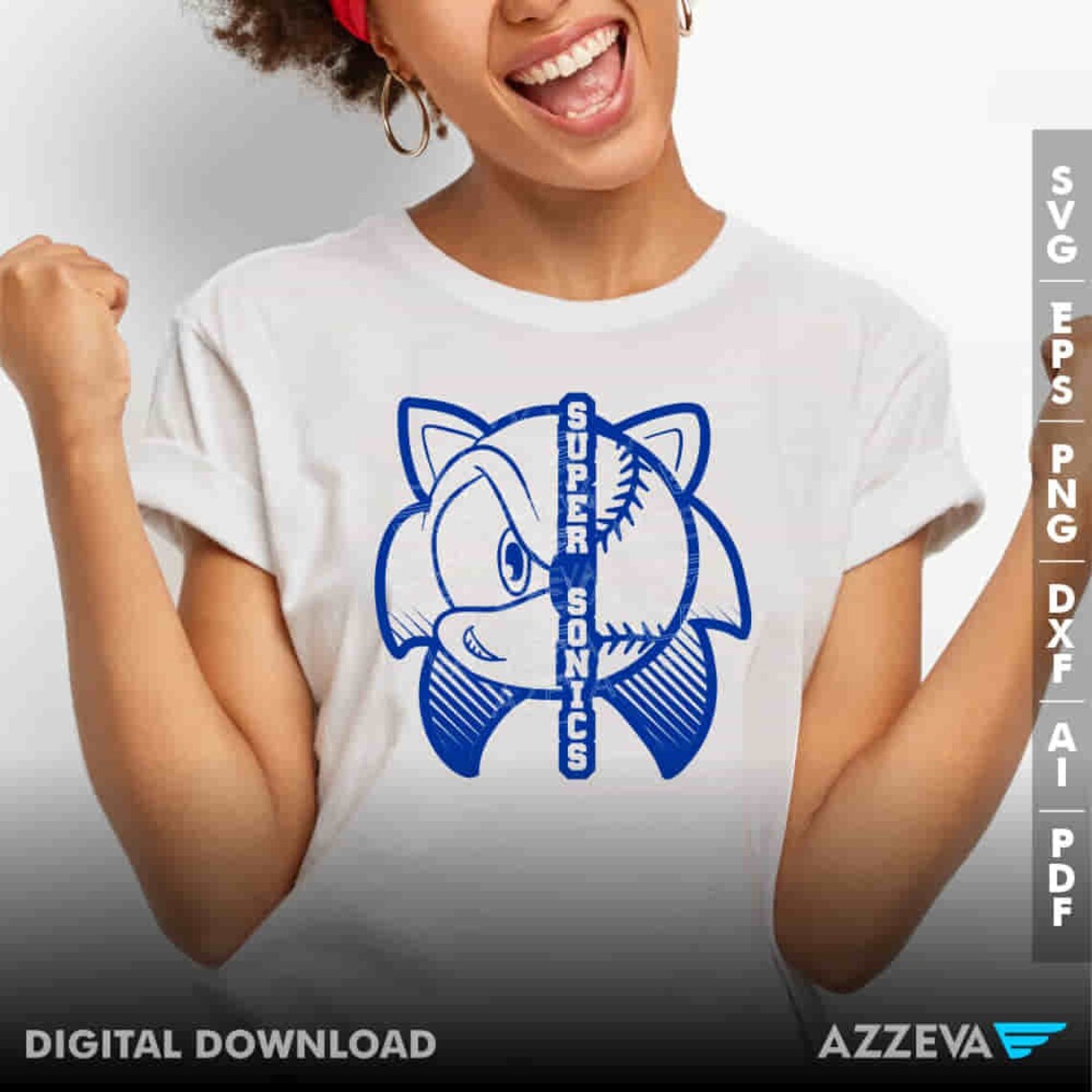 Sonic Baseball Design Png Eps Ai Dxf Png Pdf Jpg and Svg - Etsy