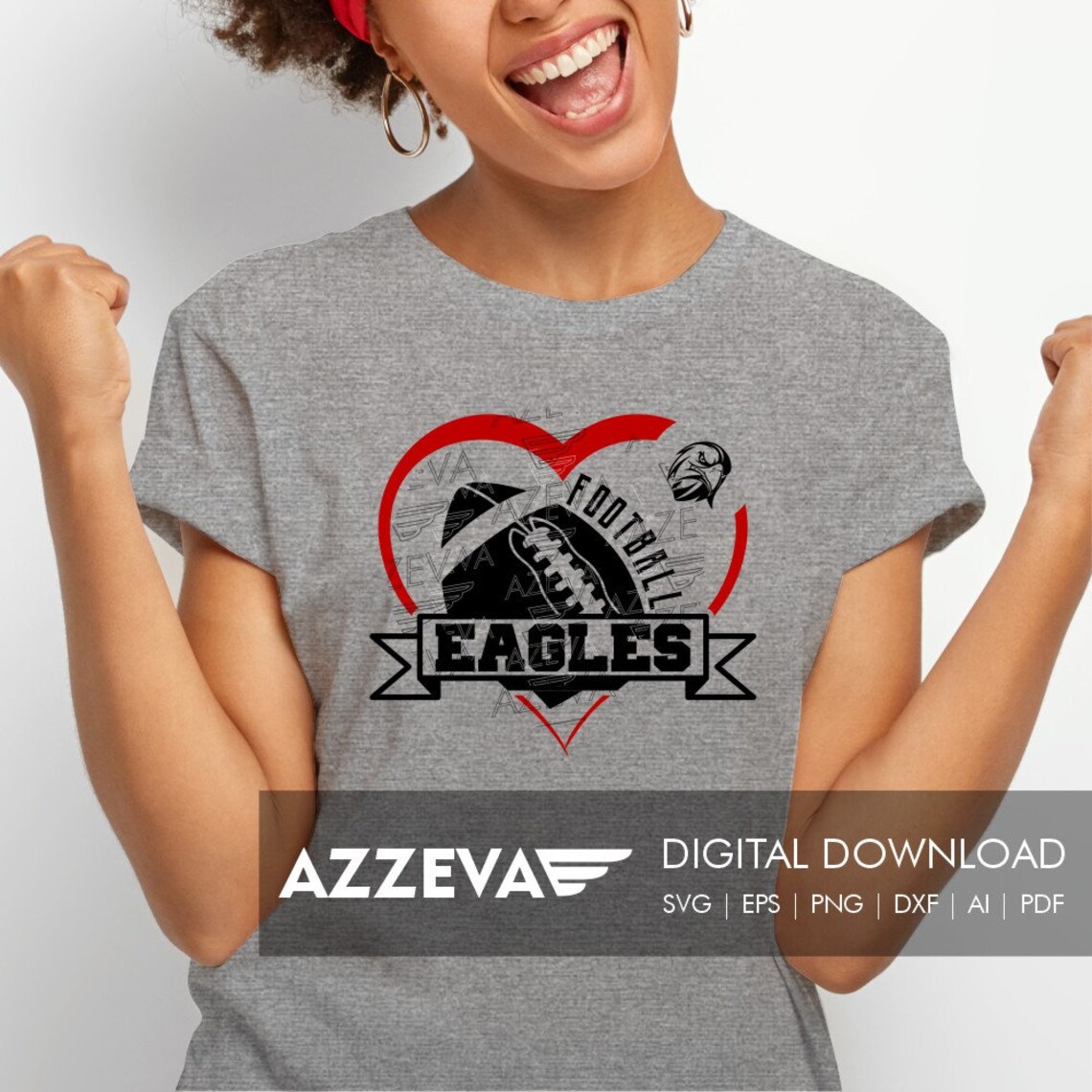 Eagles Football Heart Design Png Eps Ai Dxf Png Pdf Jpg - Etsy