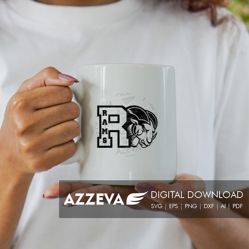 Ram-with-r-letter-design Png Eps Ai Dxf Png Pdf Jpg and - Etsy
