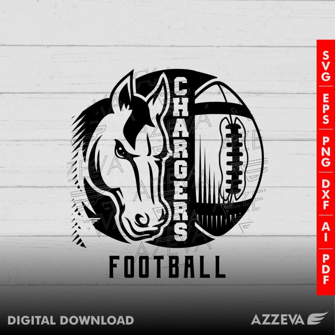 Chargers Football Design Png, Eps, Ai, Dxf, Png, Pdf, Jpg and Svg Files ...