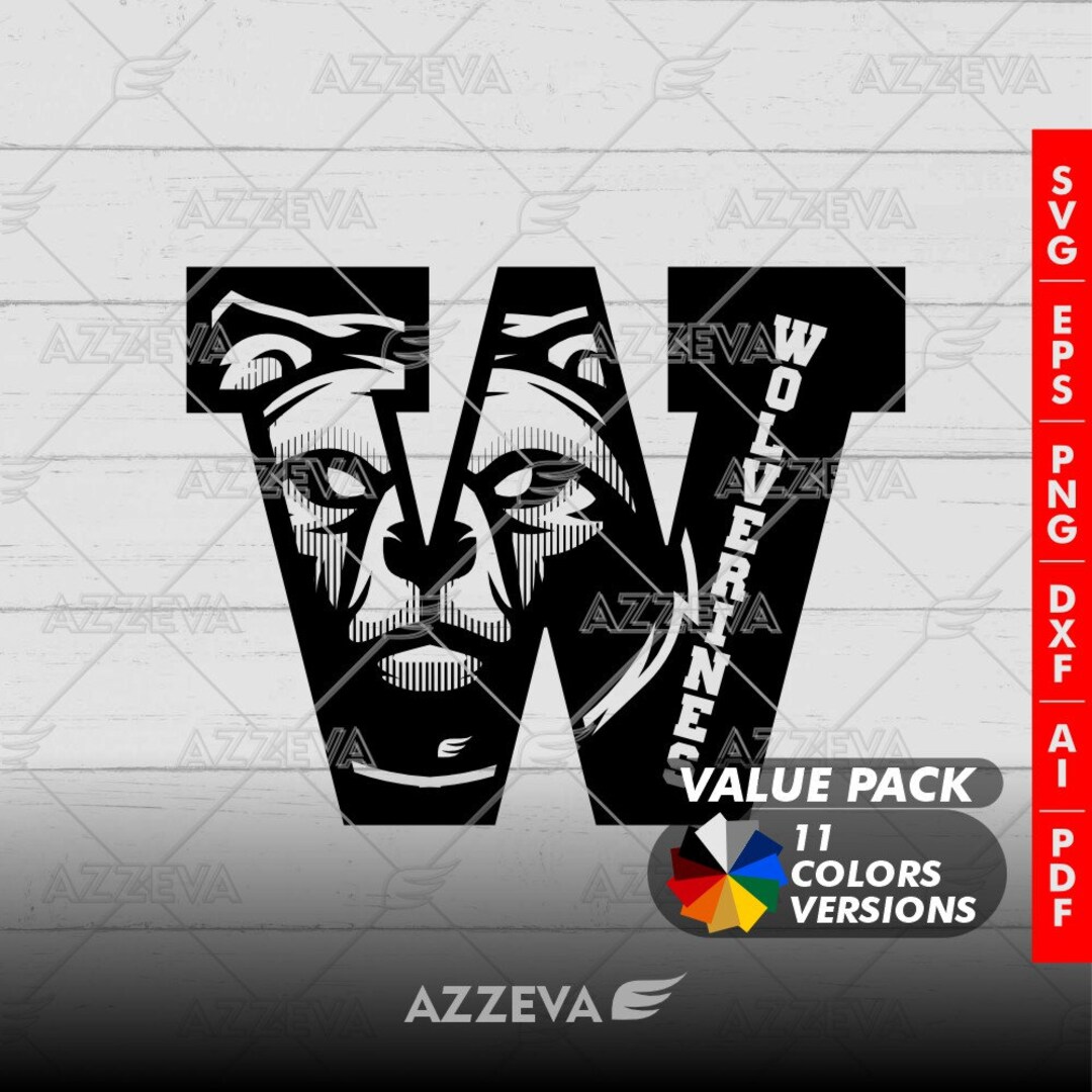 Wolverines Logo Letter W Generic Design Svg, Ai, Png, Eps, Dxf and Pdf ...