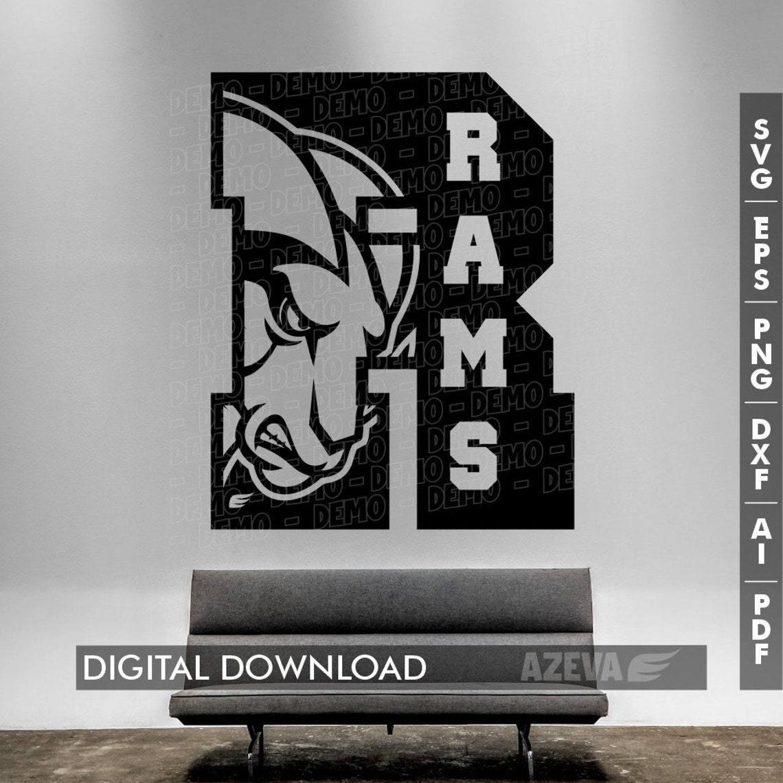 Rams Team Logo Svgmascot Inside Letterrams Team Logo T-shirt - Etsy Canada
