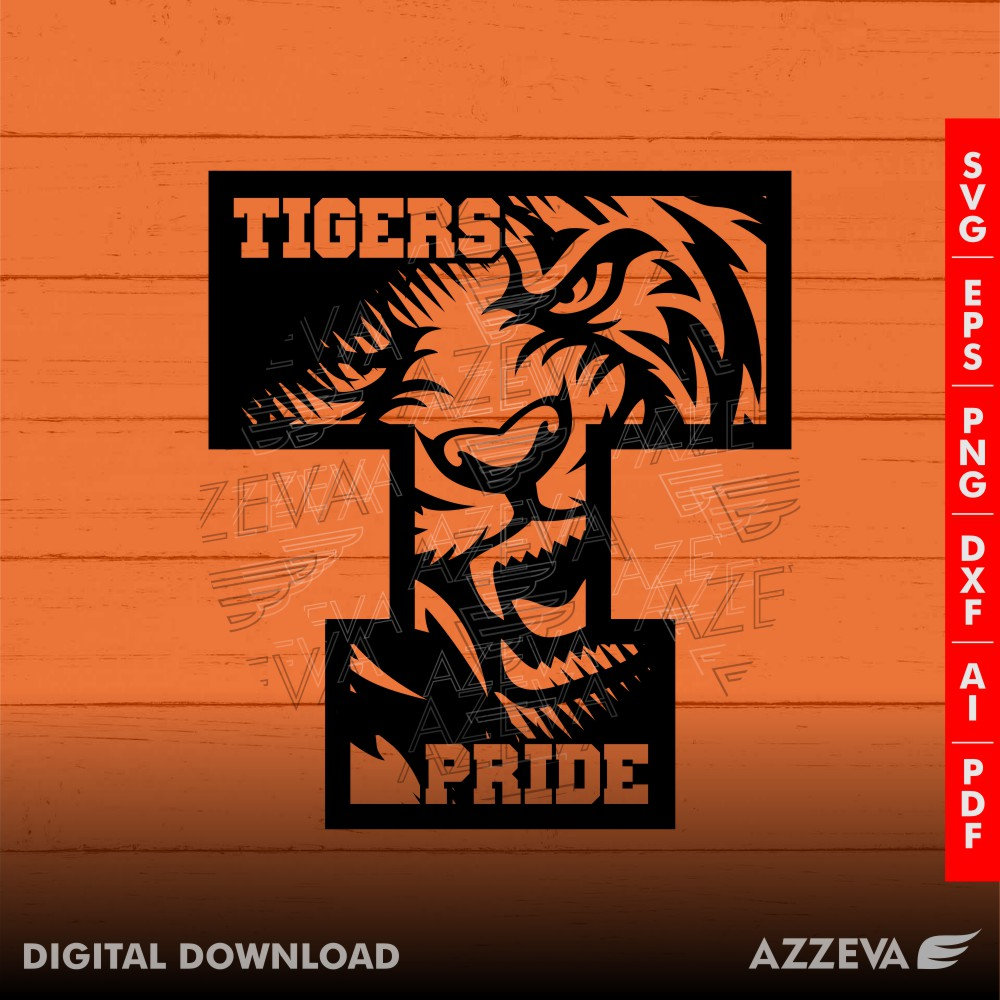 Tigers in T Letter Design Png, Eps, Ai, Dxf, Png, Pdf, Jpg and Svg ...
