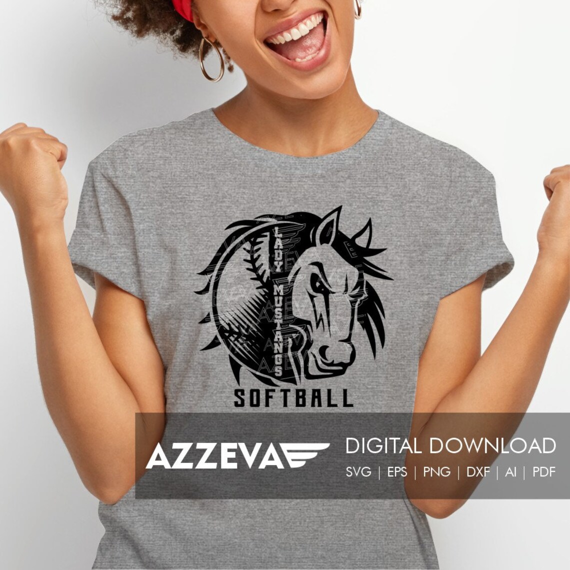 Lady Mustangs Softball Design Png Eps Ai Dxf Png Pdf Jpg - Etsy