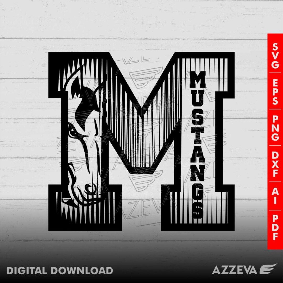 Mustang-in-m-letter-design Png, Eps, Ai, Dxf, Png, Pdf, Jpg and Svg ...