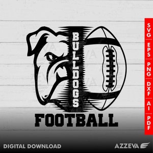 Bulldog-head-football-mascot Svg, Png, Eps, Ai, Dxf, Png, Pdf, Jpg and ...