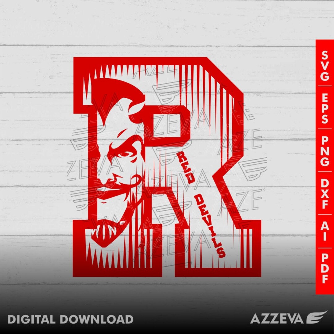 Red Devils in R Letter Design Png, Eps, Ai, Dxf, Png, Pdf, Jpg and Svg ...