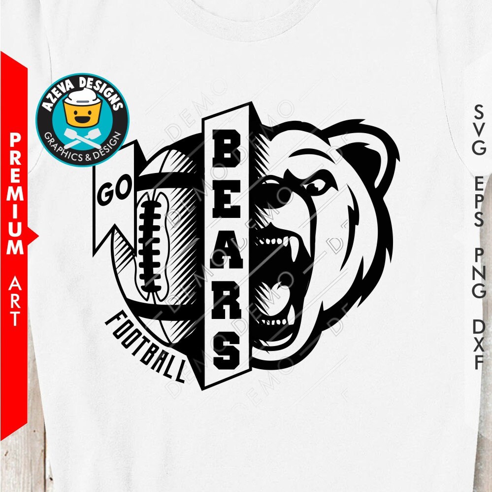 Bear Football 'Go Bears' svg eps png and dxf files | Etsy
