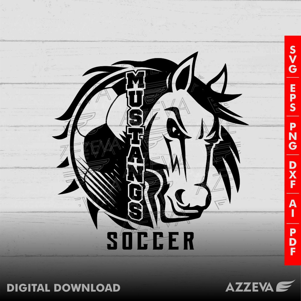 Mustang-soccer-design Png Eps Ai Dxf Png Pdf Jpg and Svg - Etsy