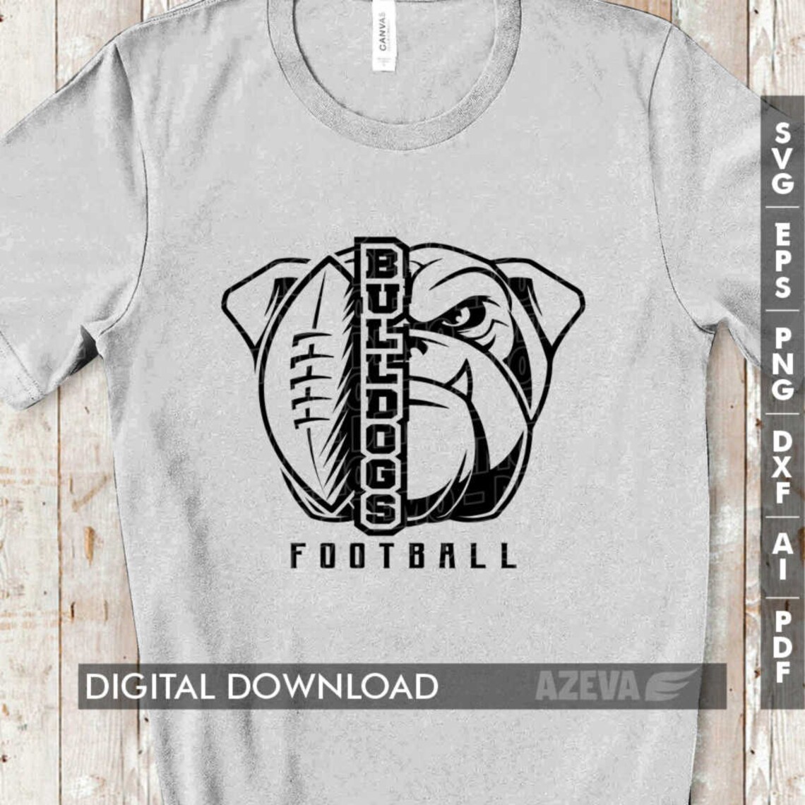 Bulldog-football-design Png Eps Ai Dxf Png Pdf Jpg and - Etsy