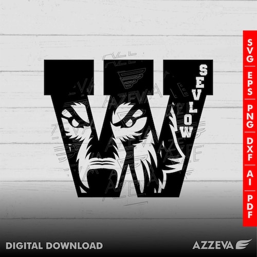 Wolf Wolves Wolfpack in W Letter Design Png Eps Ai Dxf - Etsy