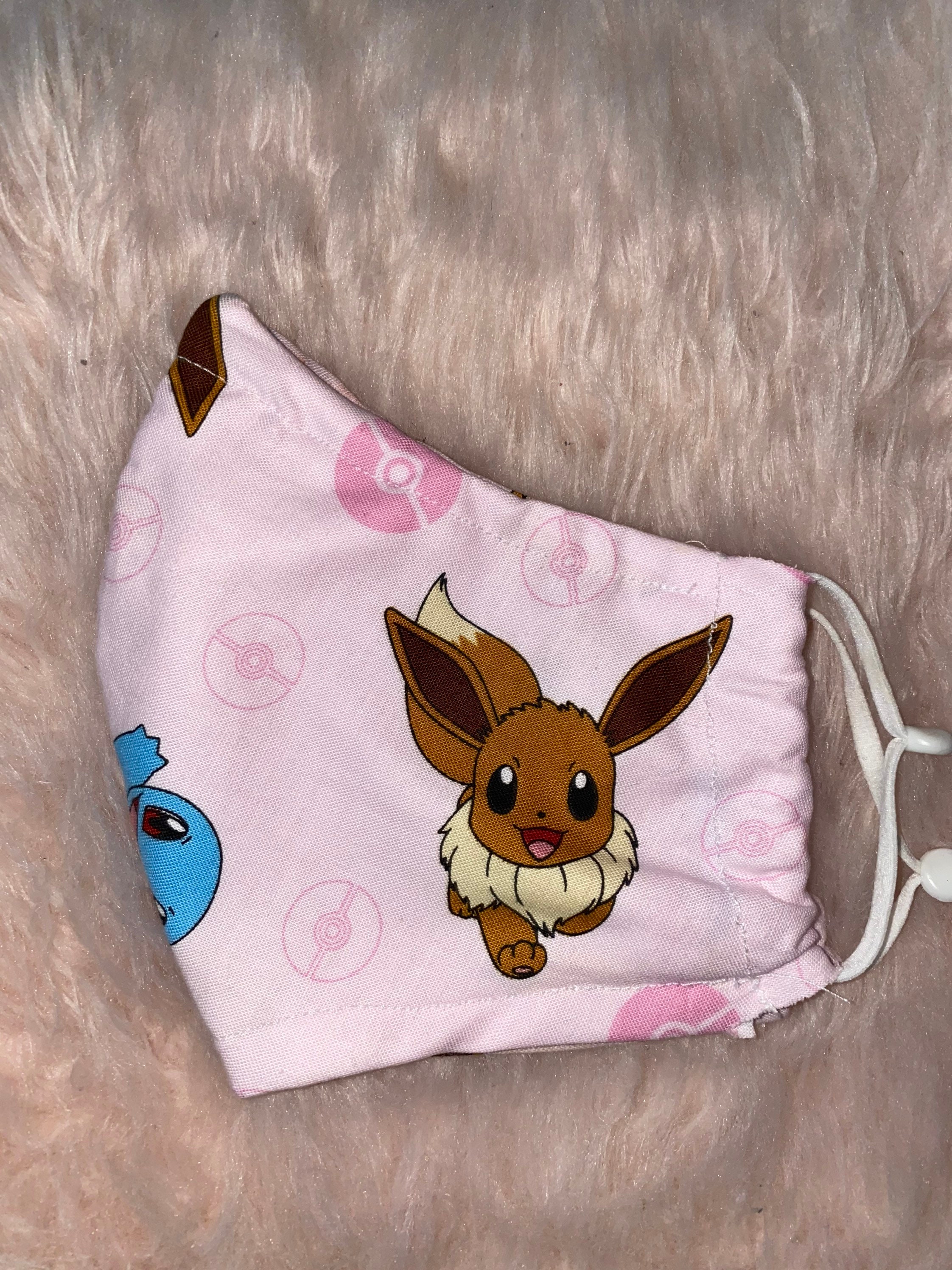 Eevee/Pikachu/Squirtle Face mask pink | Etsy