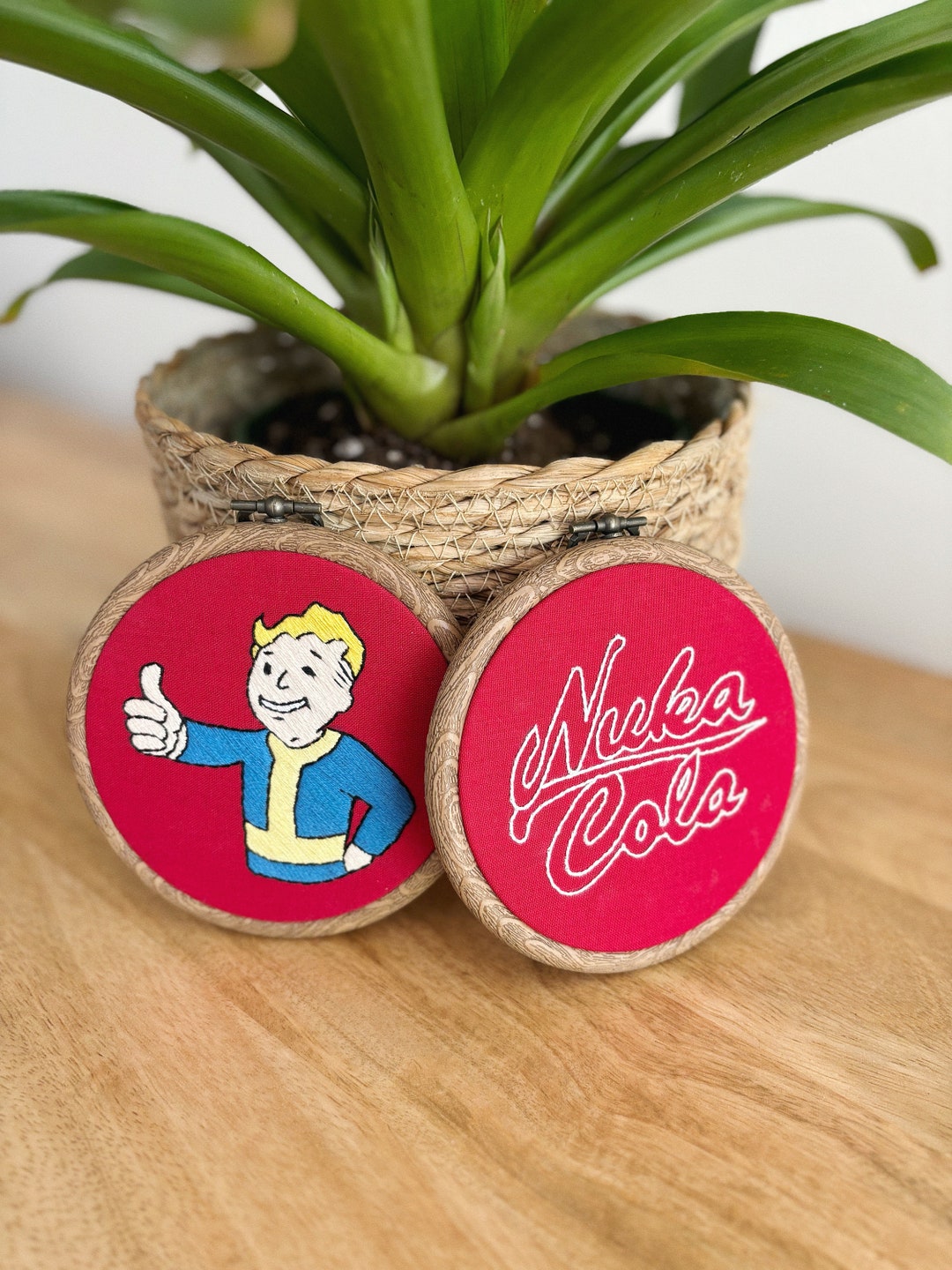 Fallout Vault Boy & Nuka Cola Inspired Embroidery Art Finished Hoop ...