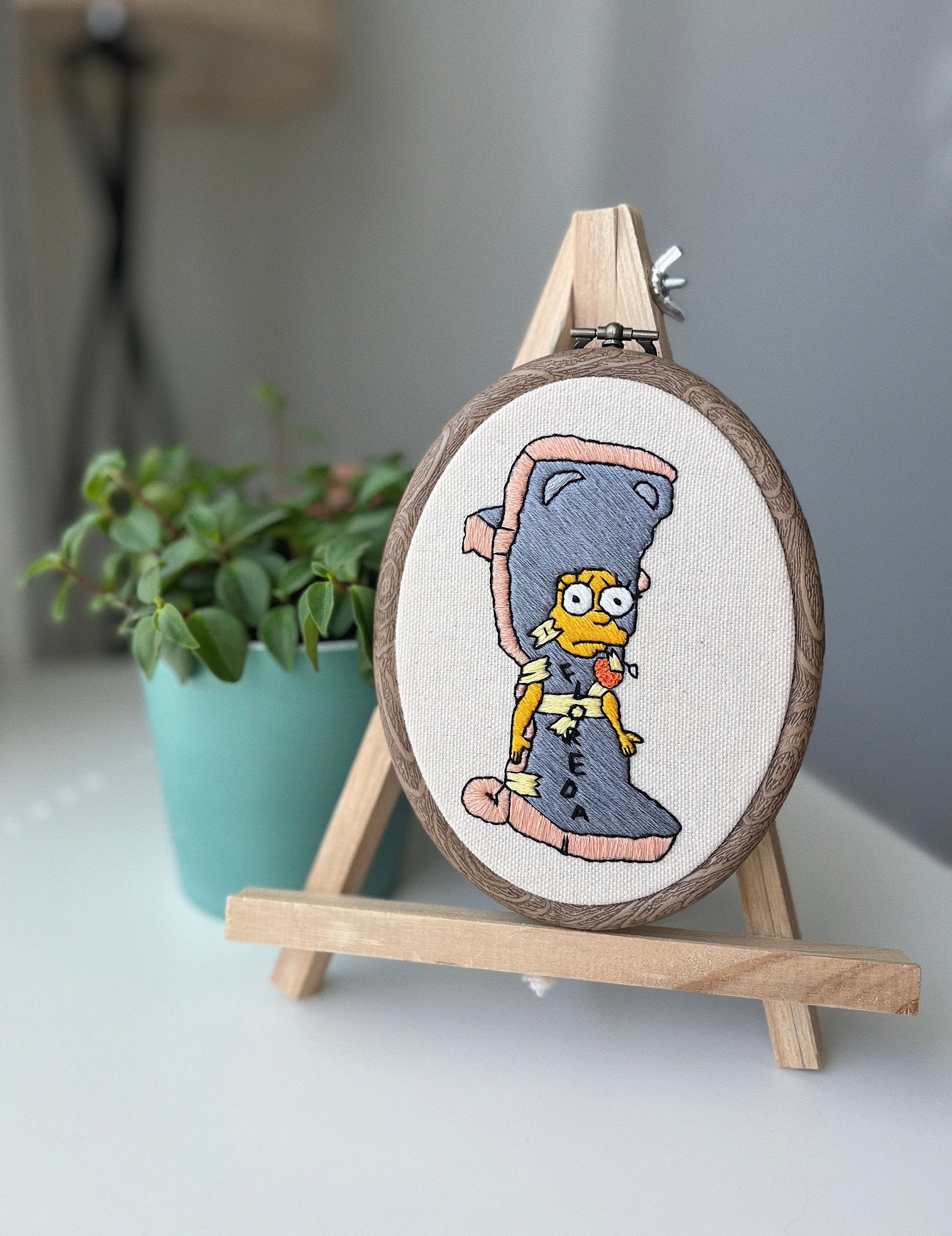 The Simpsons Inspired Custom Embroidery Art Finished Hoop made to Order ...