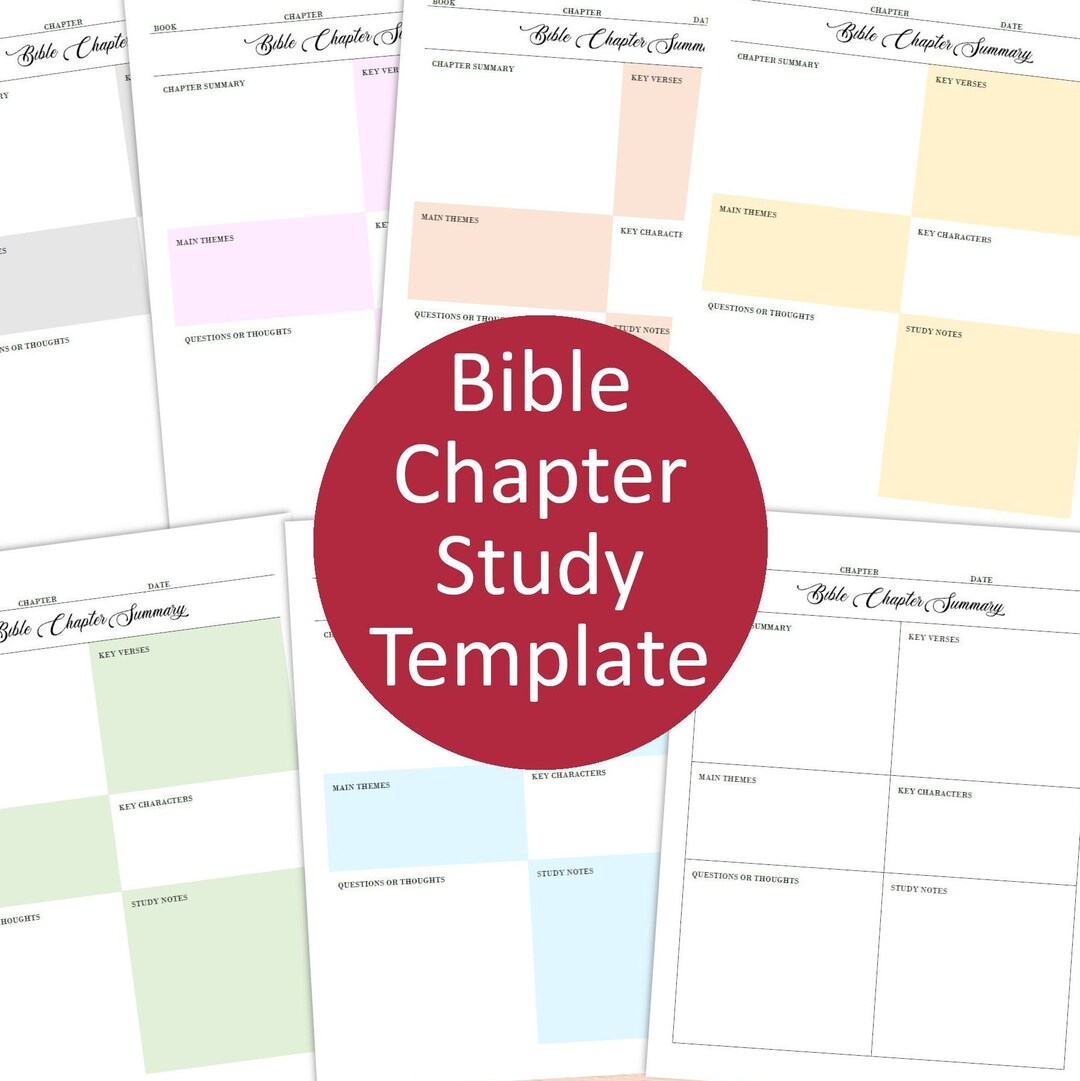 Bible Chapter Study Template // Christian Homeschool / Bible Study ...