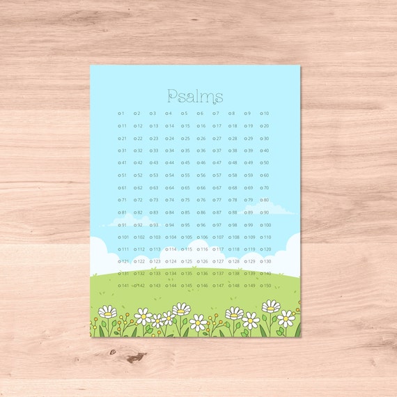 Psalms Bible Reading Poster | Etsy