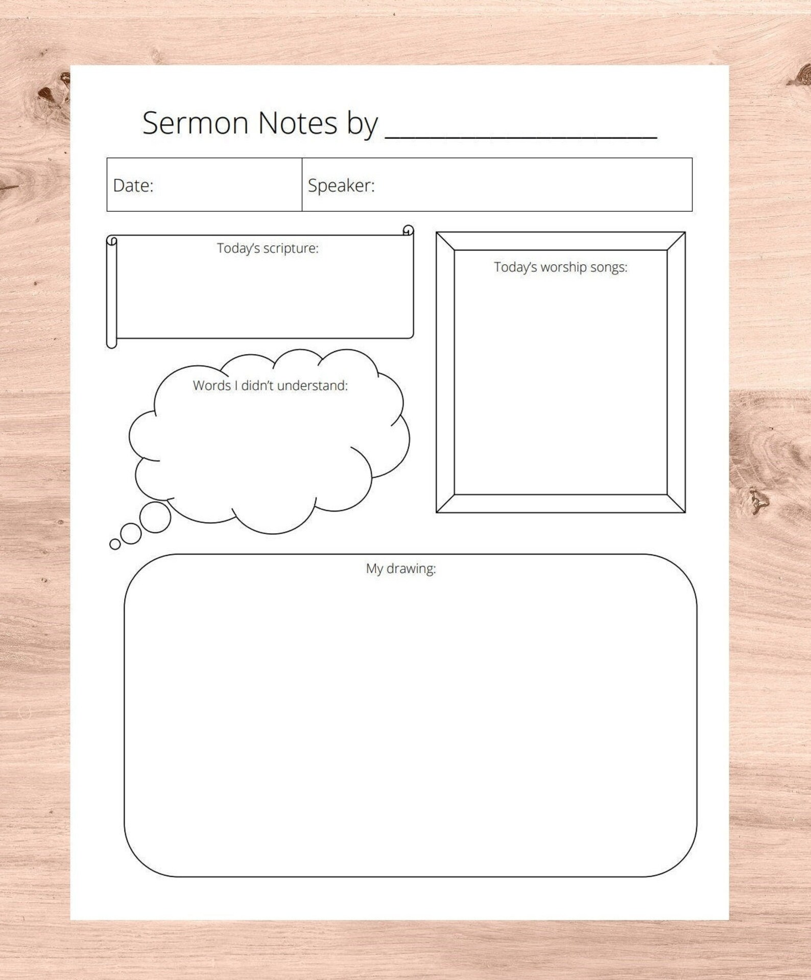 Kids Sermon Notes - Etsy