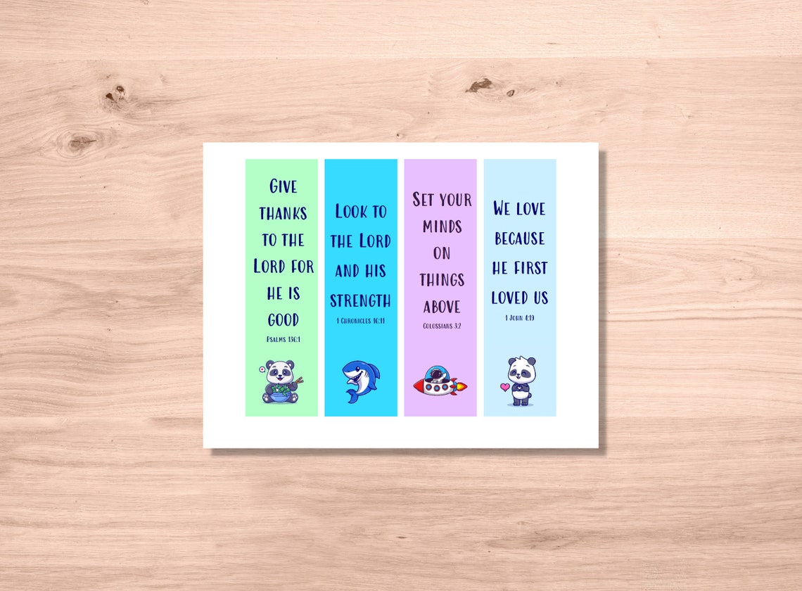 Cute Scripture Bookmarks // Kids, Homeschool, Children's Ministry Gift ...