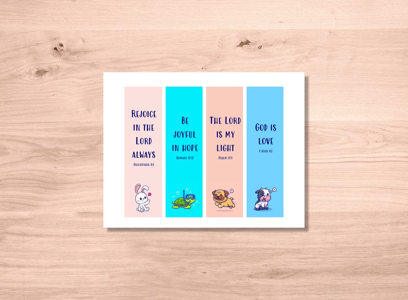 Cute Scripture Bookmarks // Kids, Homeschool, Children's Ministry Gift ...