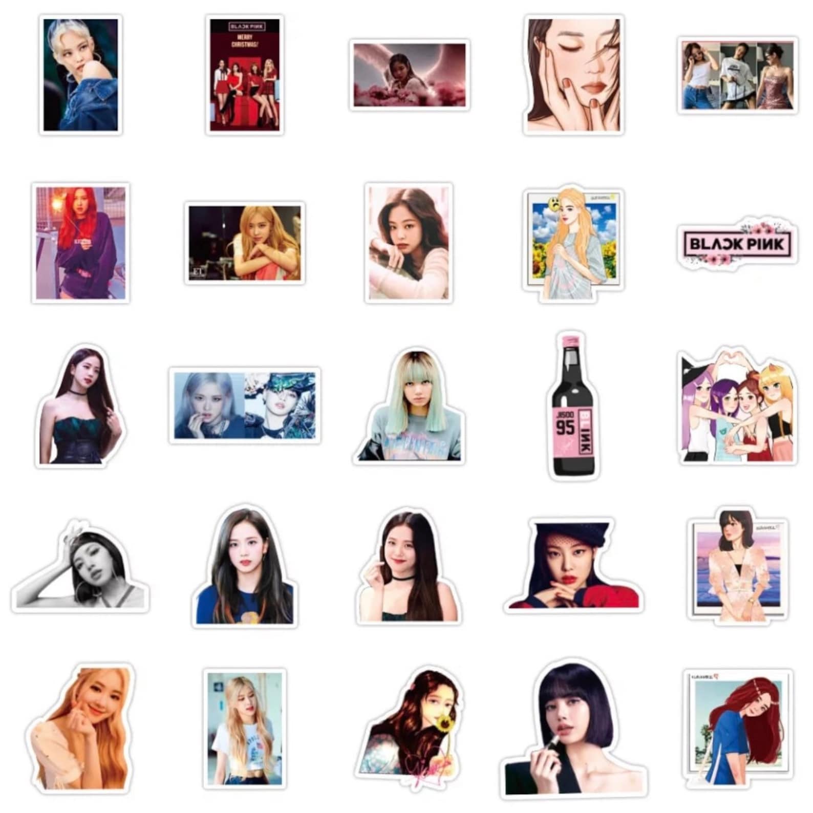 25 50 Pack Blackpink Photo Stickers Aesthetic Waterproof Etsy Uk