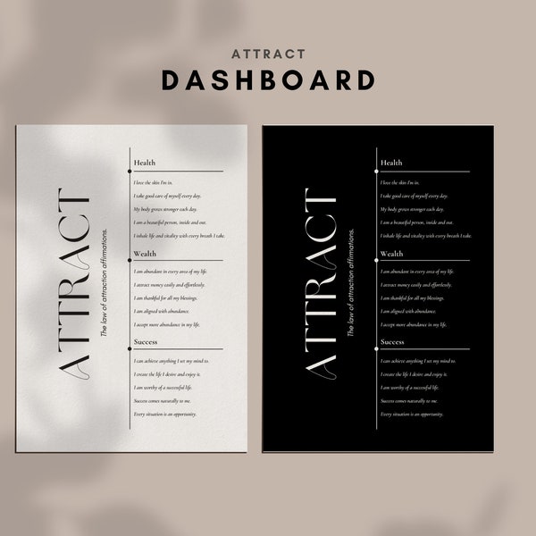 Printable Dashboard, Printable Dashboard Planner, Minimal Planner ...