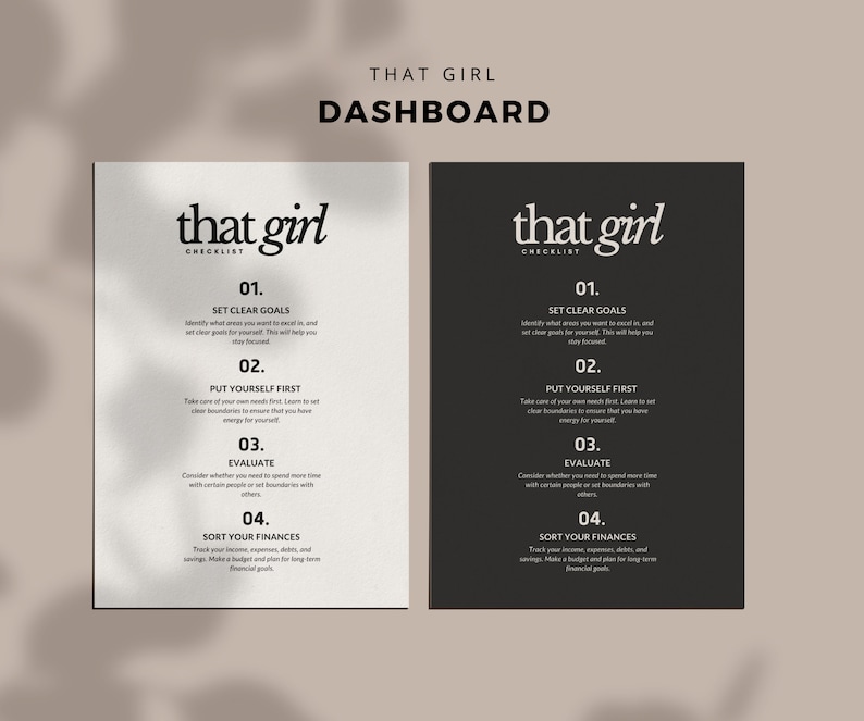 Printable Dashboard Printable Aesthetic Dashboards Minimal - Etsy UK