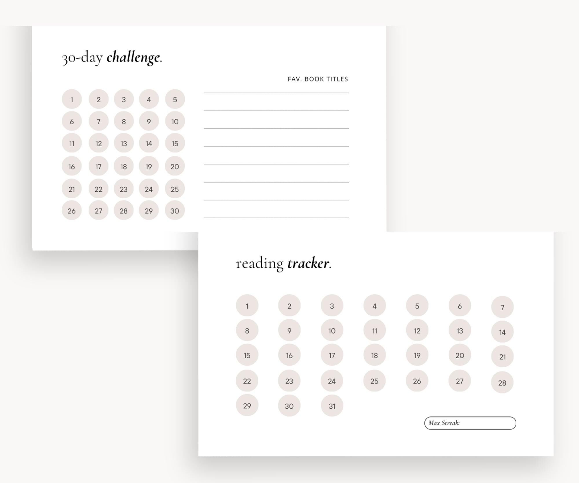 Reading Log, Book Cards, Credit Card Size Planner Cards Bundle (digital ...
